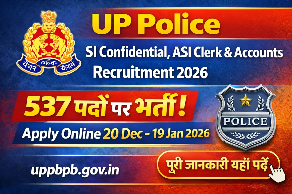 UP Police SI Confidential, ASI Clerk & Accounts Recruitment 2026 ...